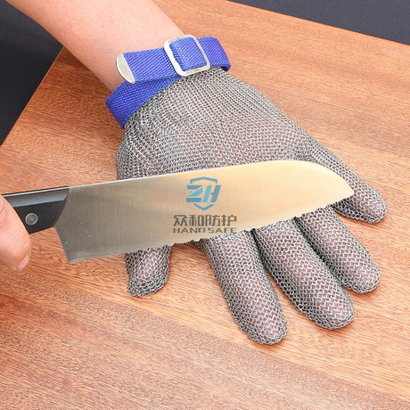 Five Fingers Stainless Steel Ring Mesh Safety Glove for Cut Resistant r ...