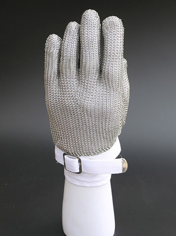 Five Fingers Stainless Steel Ring Mesh Safety Glove for Cut Resistant r ...
