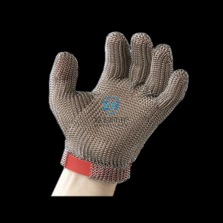 5301 Ring Mesh Gloves with Silicone Rubber Strap Full Hand Protection ...